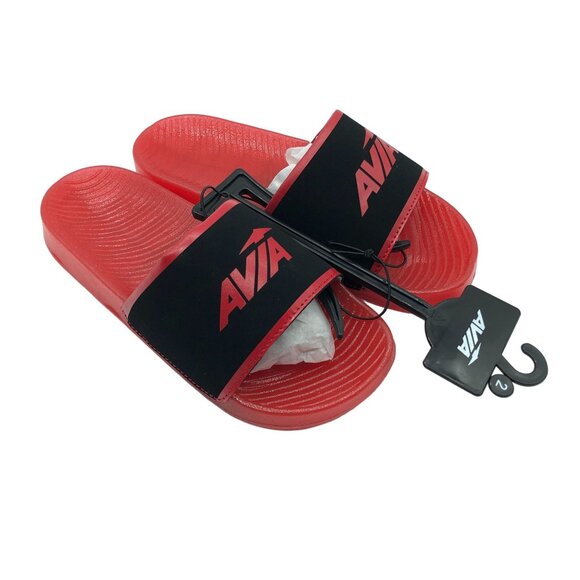 Avia | Shoes | Avia Boys Avilight Up Sandals Slides Logo Black Red 6 ...